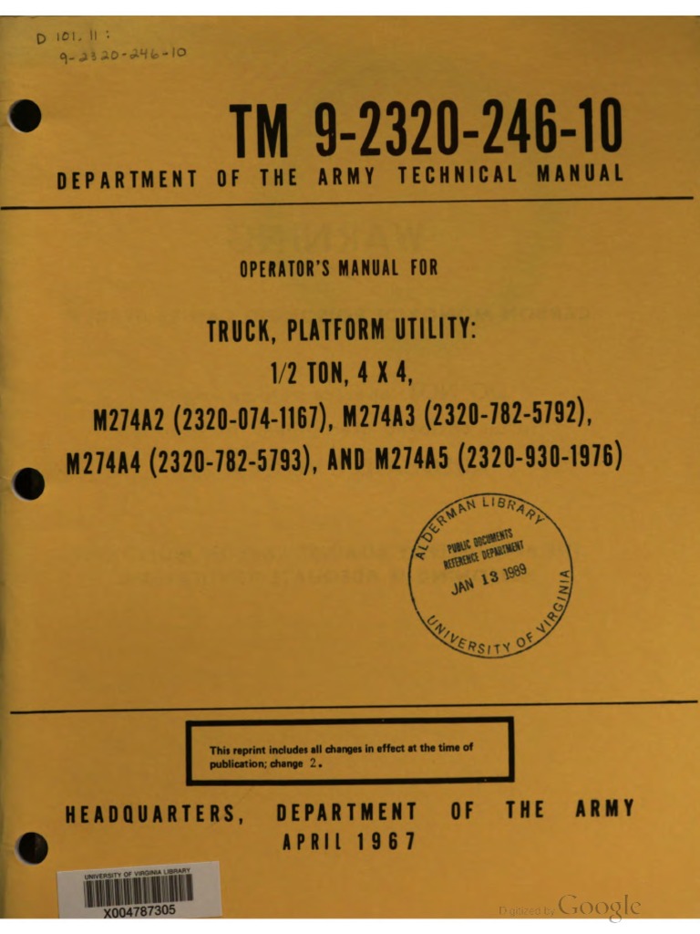 M274 Mechanical Mule Operators Manual | PDF