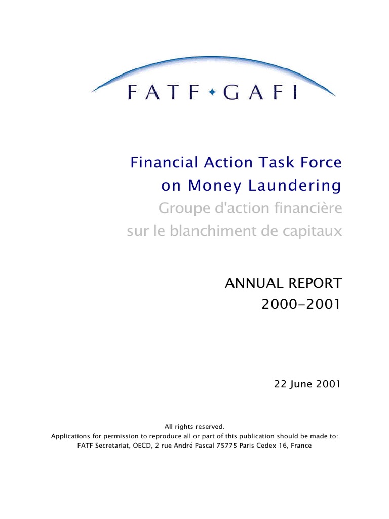 FATF GAFI. Annual Report 2000 - 2001. | PDF | Financial Action Task ...