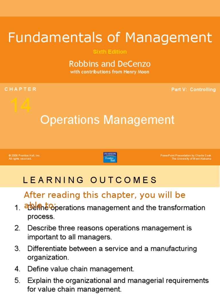 Fundamentals of Management | PDF | Value Chain | Operations Management