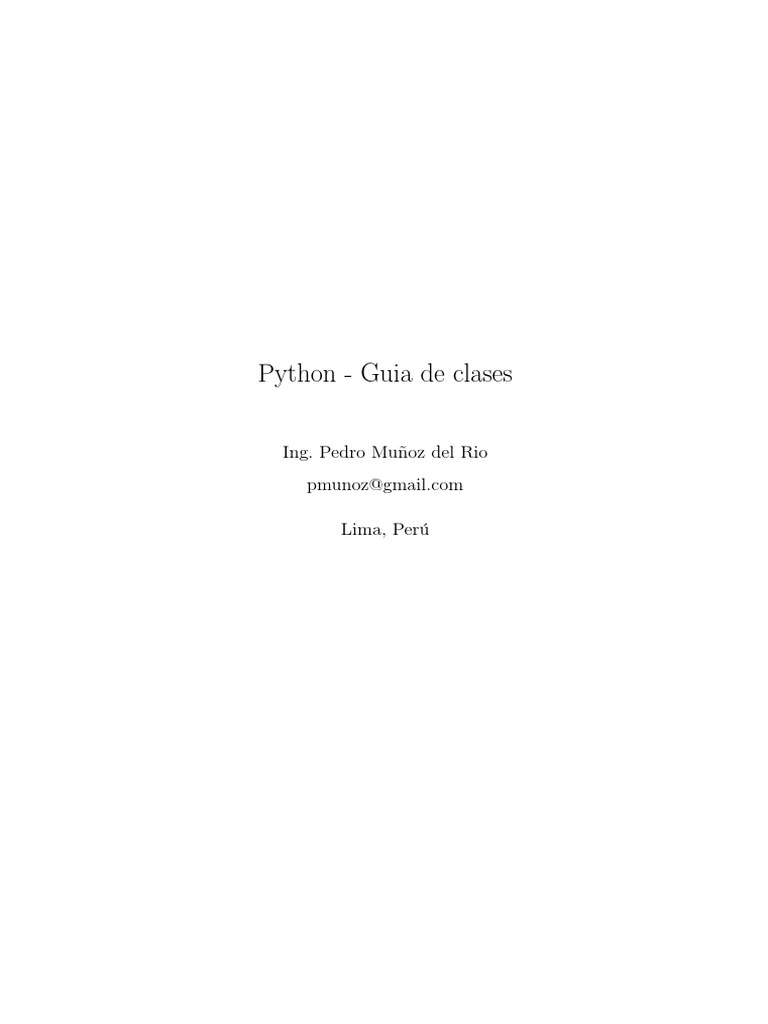 Python: Guía de Clases | PDF | Lenguaje de programación | Algoritmos