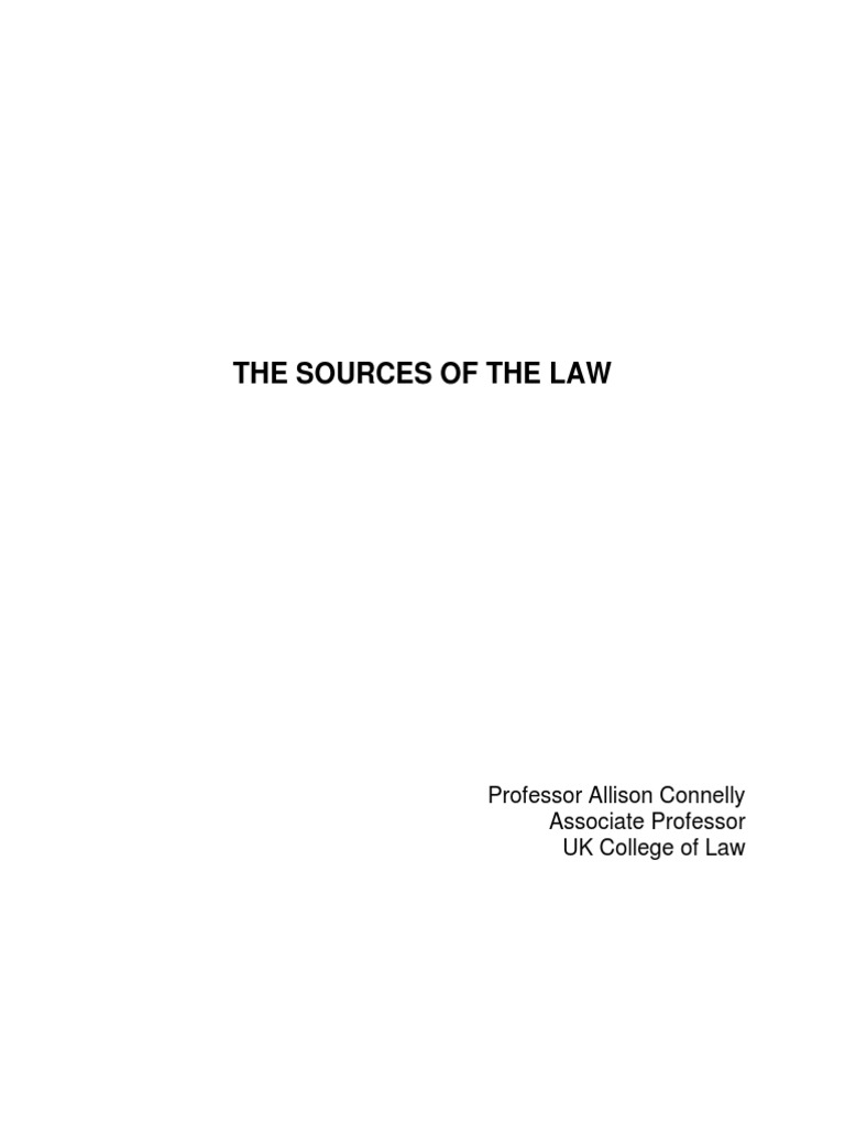 Sources of The Law PDF | PDF | Precedent | Common Law