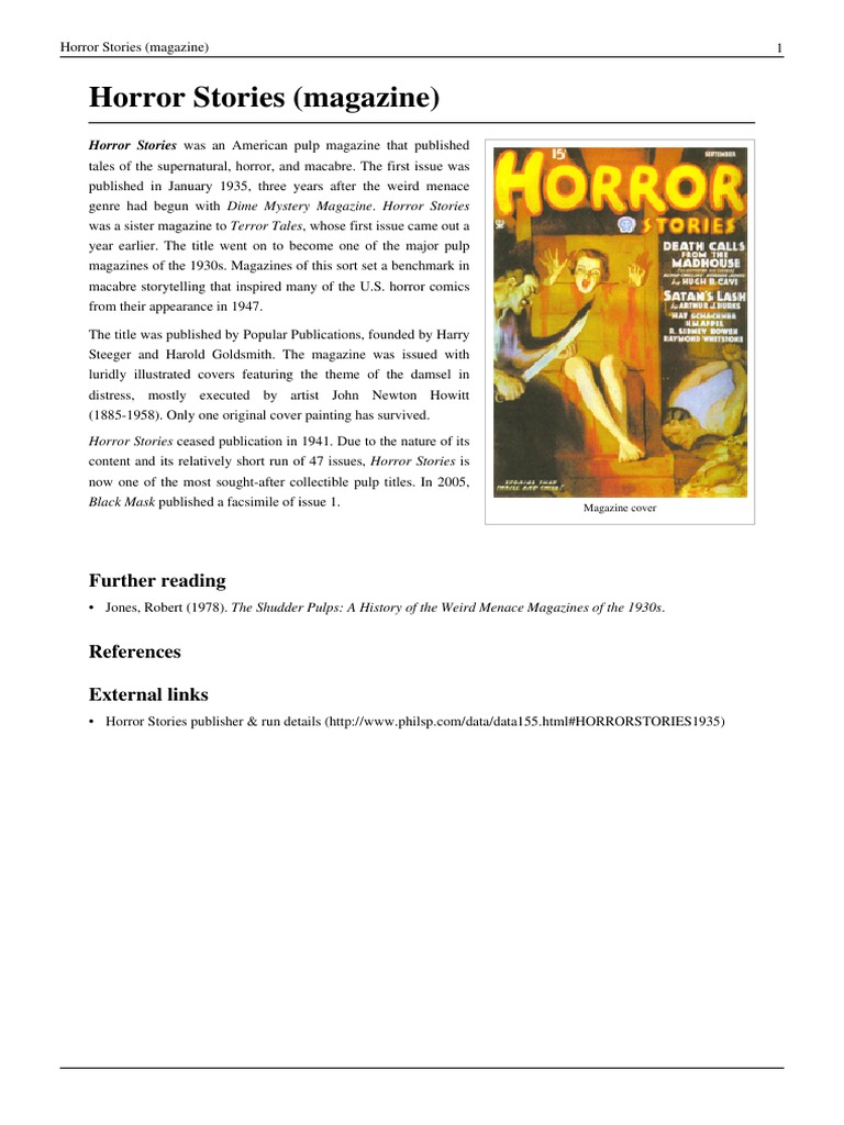 Horror Stories (Magazine) PDF | PDF