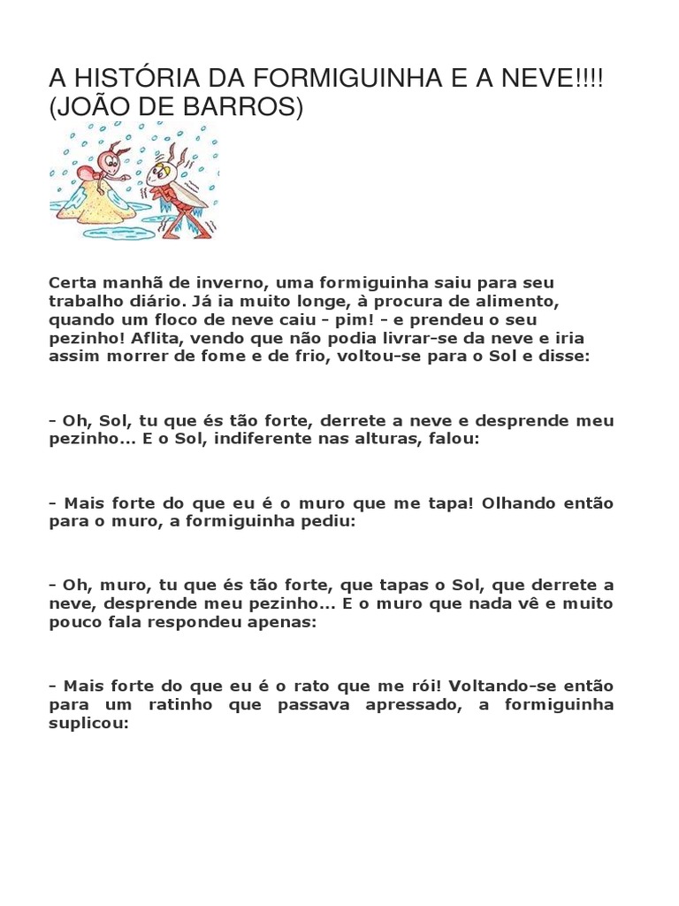 A HISTÓRIA DA FORMIGUINHA E A NEVE | Neve | Cães