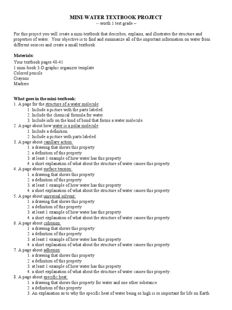 Properties of Water Mini-Textbook | PDF | Properties Of Water | Buoyancy