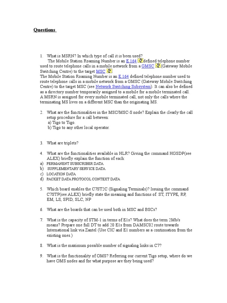 What Is MSRN? in Which Type of Call It | PDF | Telecommunications ...