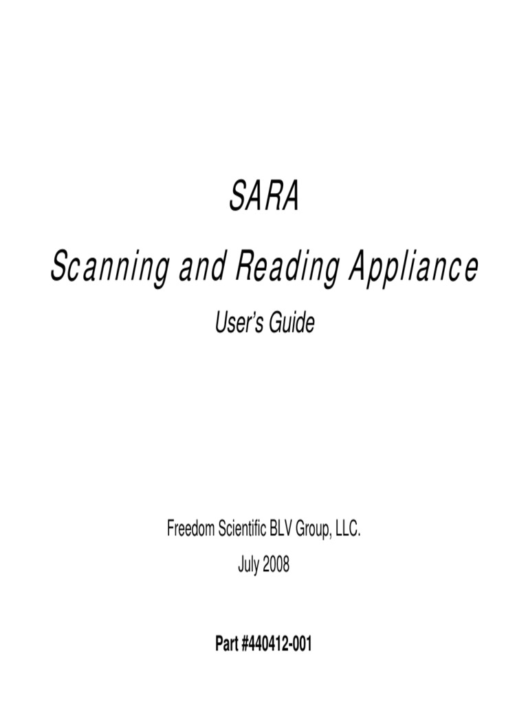 SARA User Guide | Menu (Computing) | Technical Support