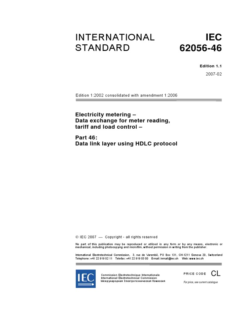 Standard Iec 62056-46 PDF | PDF | International Electrotechnical ...