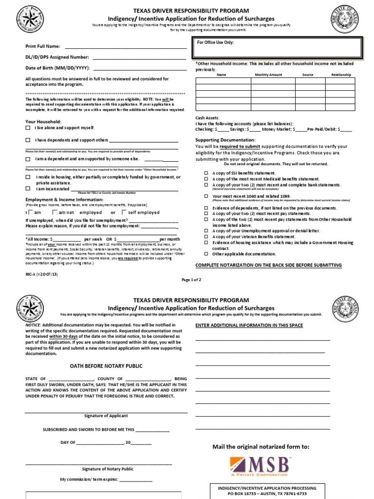 Indigency Application (blank).pdf | Fee | Notary Public