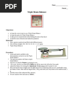 Triple Beam Balance | PDF | Weighing Scale | Mass
