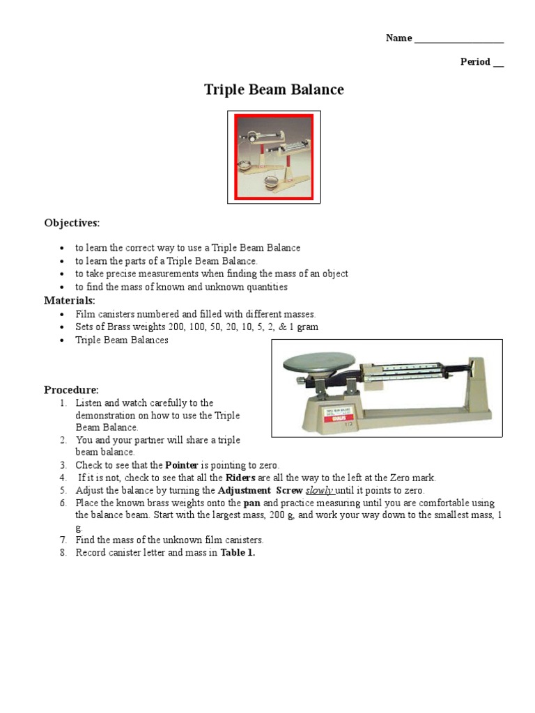 Triple Beam BalanceALPS | PDF