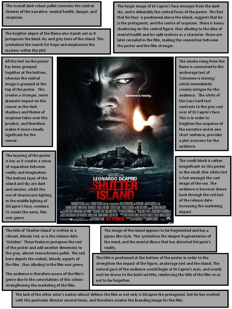 Leonardo Dicaprio Shutter Island Poster