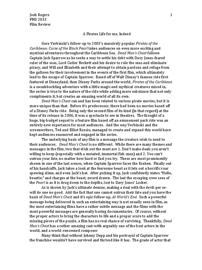 "Pirates of the Caribbean: Dead Man's Chest Review" | PDF | Leisure