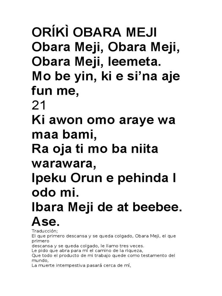 Oríkì Obara Meji | PDF