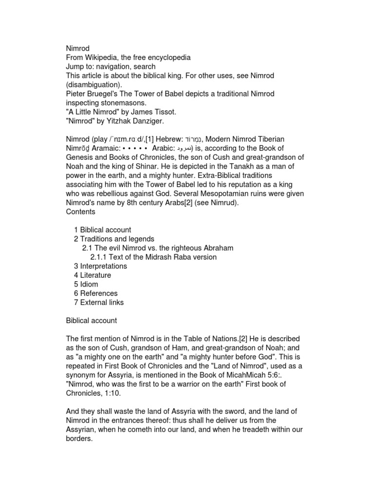 Nimrod | PDF | Epic Of Gilgamesh | Torah