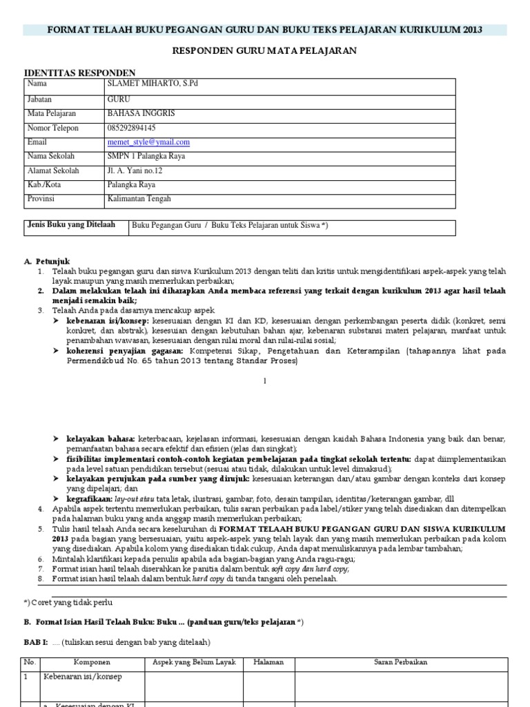 Telaah Buku Kurikulum 2013: Panduan Guru dan Siswa | PDF | Karier & Perkembangan