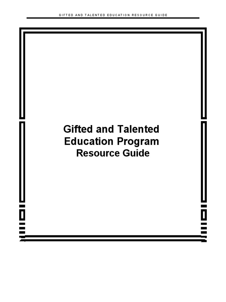 Gifted and Talented Education Program: Resource Guide | Gifted ...