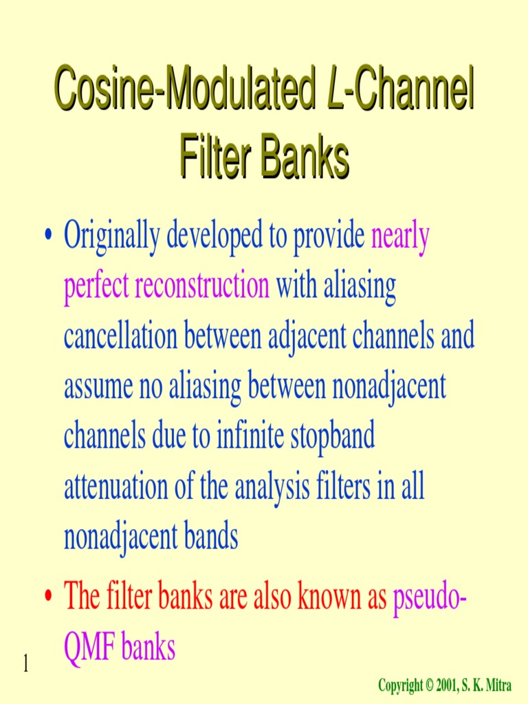 Cosine-Modulated - Channel Filter Banks | PDF | Filter (Signal ...