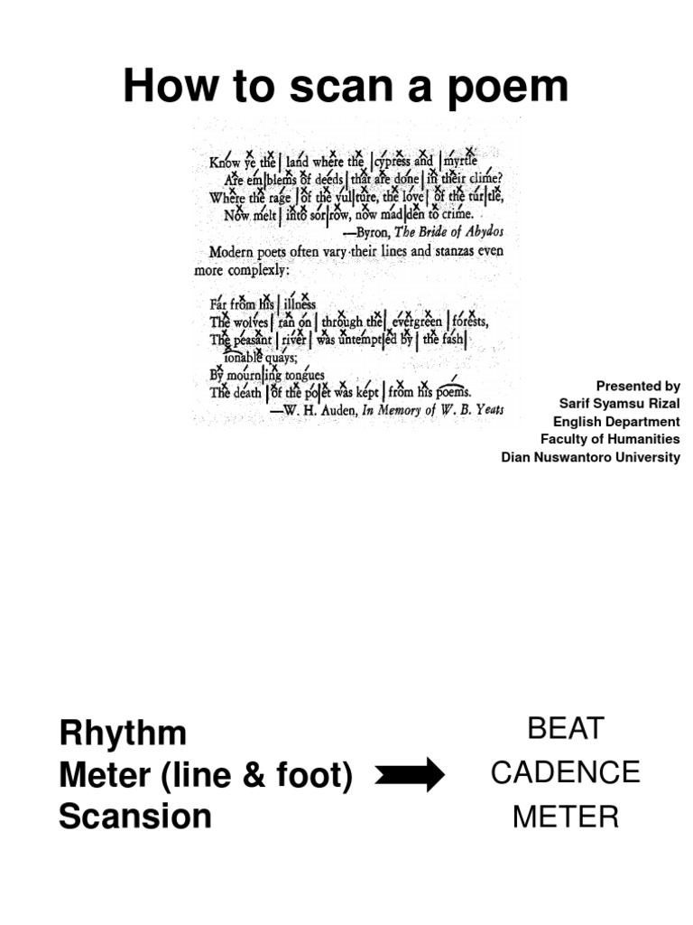 Poetic Meter And Feet