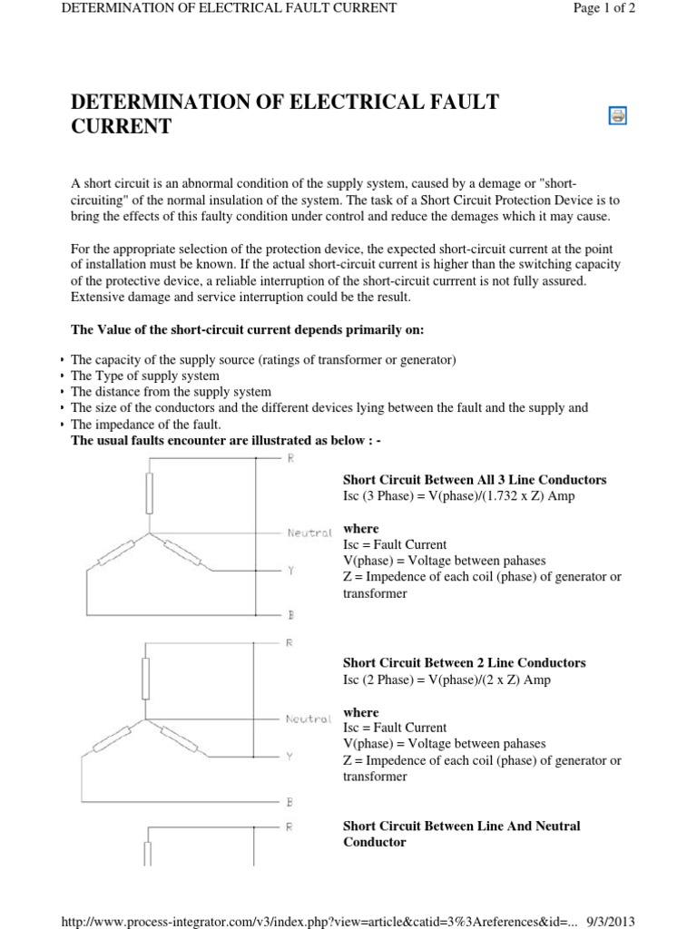 Fault Calculation | Electric Current | Transformer