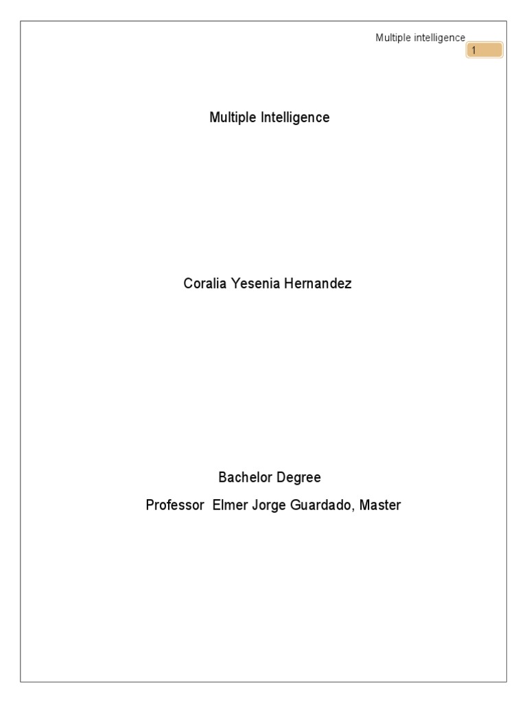 Report of Multiple Intelligence | PDF | Cognition | Psychological Concepts