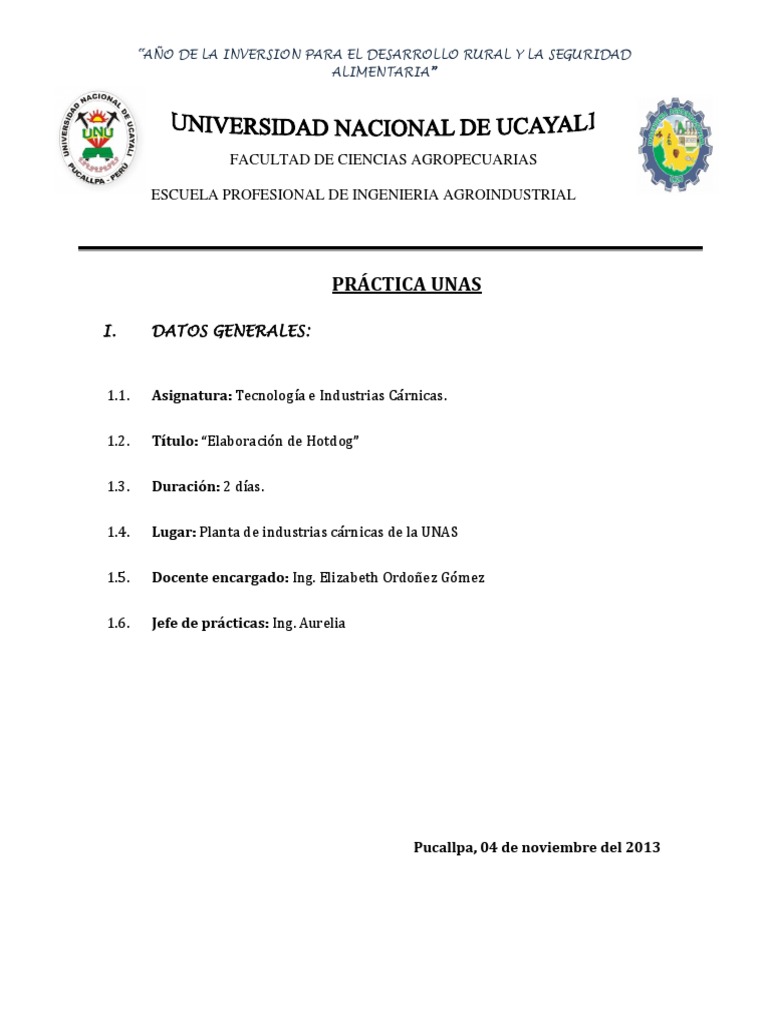 Elaboracion de Hot Dog | PDF | Curado (Conservación de Alimentos ...