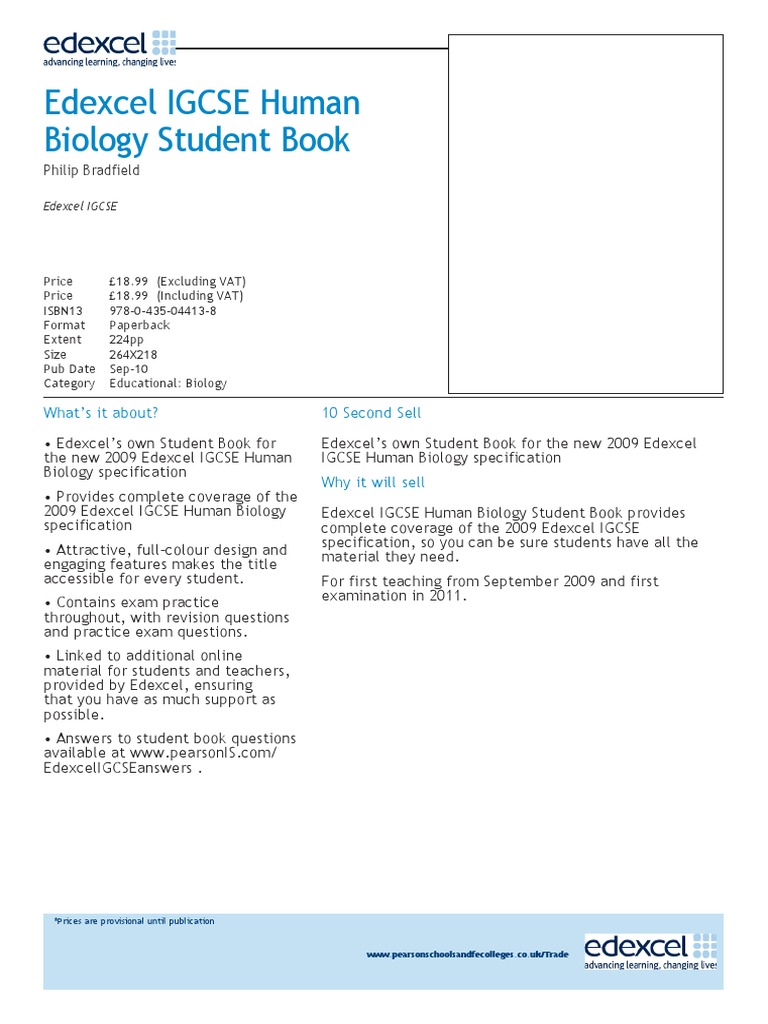 Ed Excel I Gcse Human Biology Student Book | PDF | Educational ...