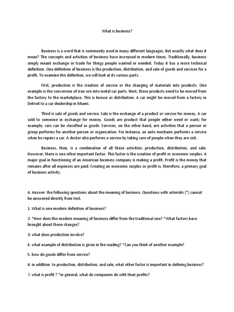Modern Business Definition Explained | PDF | Business