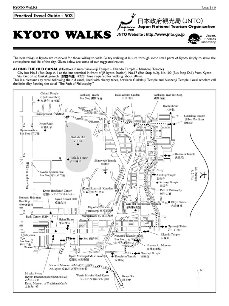 kyoto walks map.pdf | Kyoto | Transport