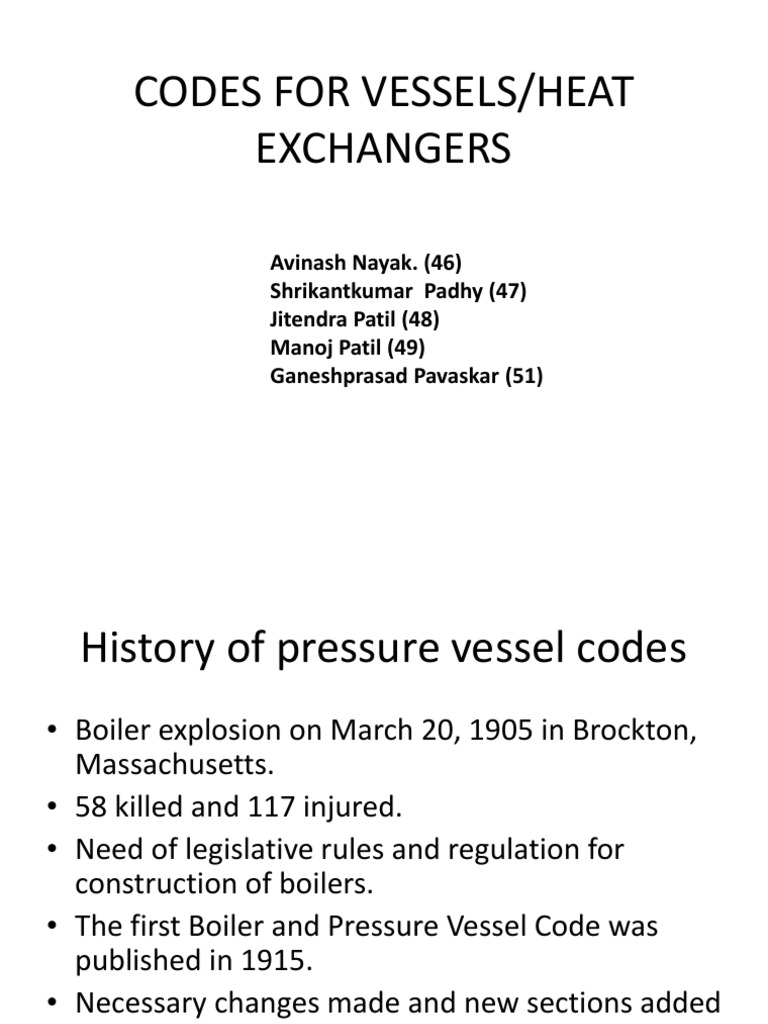 Pressure Vessel Codes and Standards | PDF