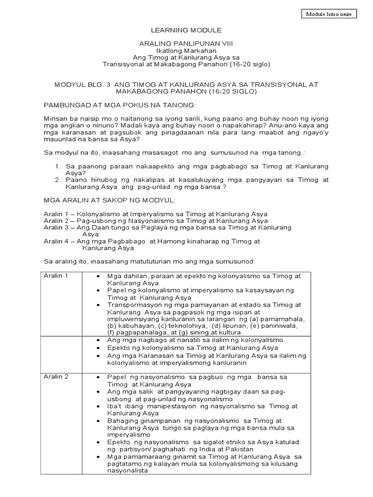 LEARNING MODULE (3rd Grading Period) | PDF