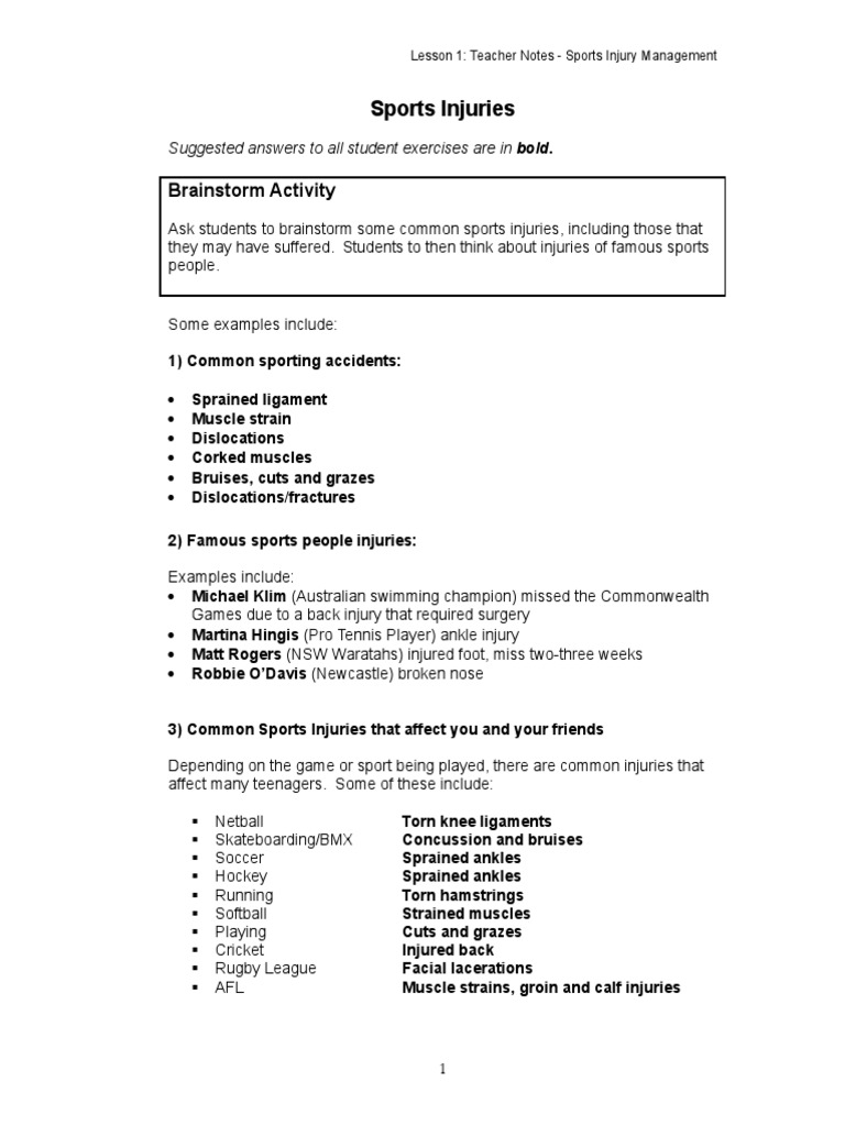 Sports Injury Management Overview | PDF | Ankle | Traumatology
