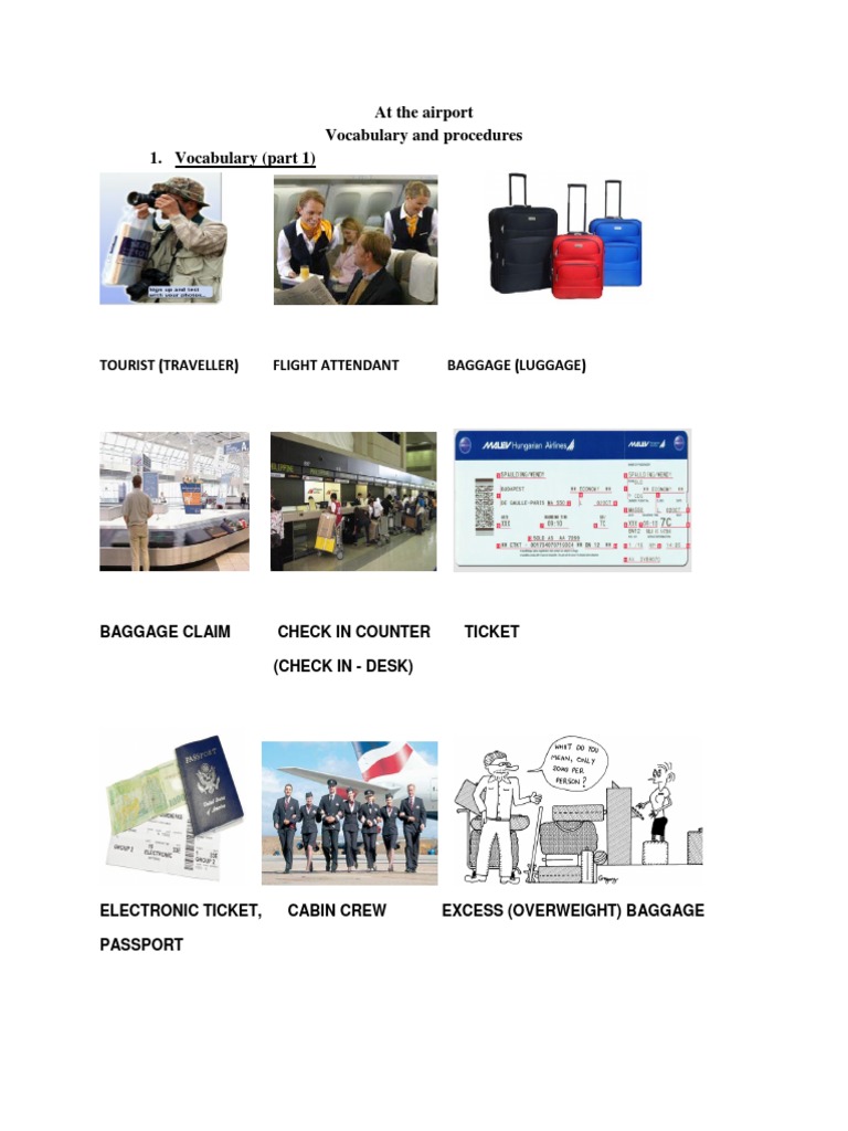 At the airport Vocabulary.docx | Baggage | Airport