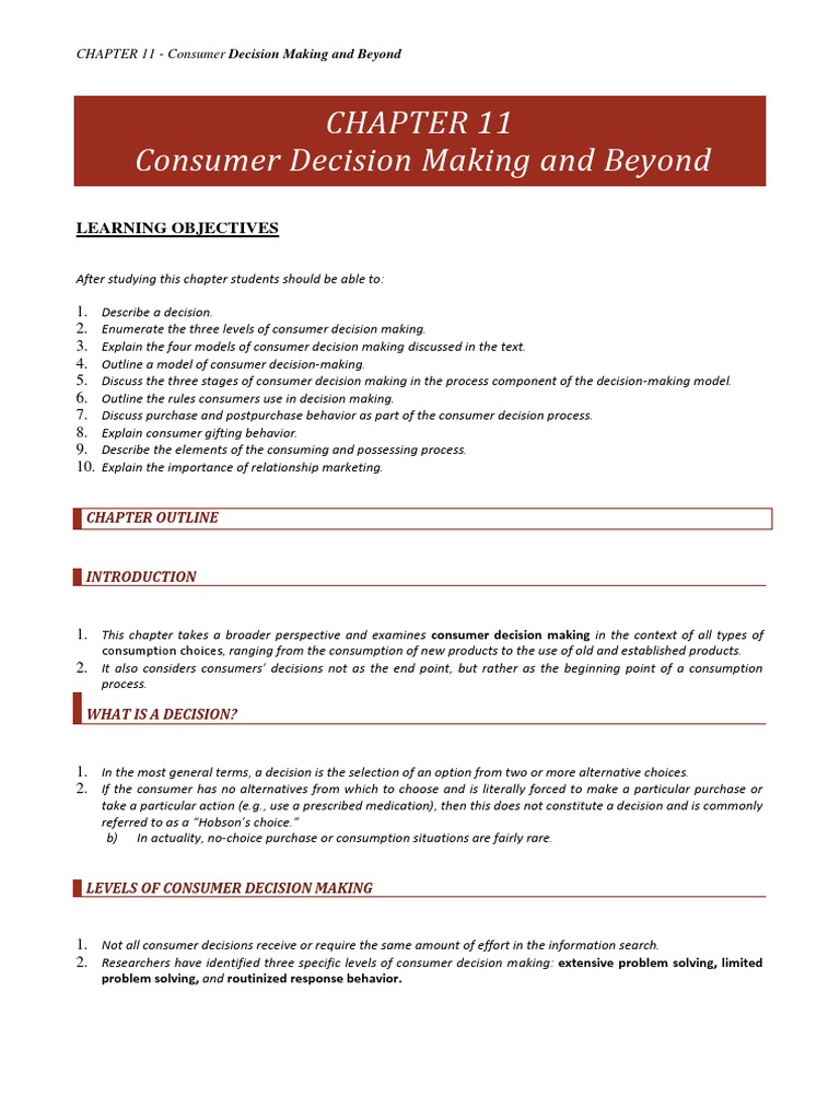 CHAPTER 11, Decision Making and Beyond | PDF | Decision Making | Behavior