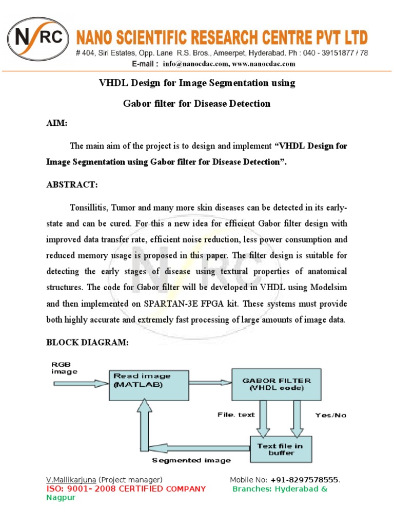 VHDL Design For Image Segmentation Using Gabor Filter For Disease ...