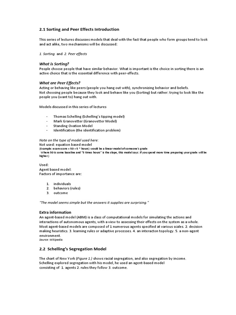 Model Thinking Lecture 2 PDF | PDF | Agent Based Model | Wellness