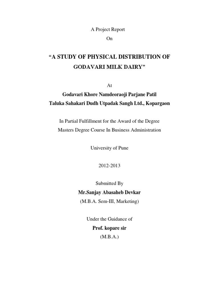 Sanket Dhariwal Final Project | PDF | Dairy | Milk