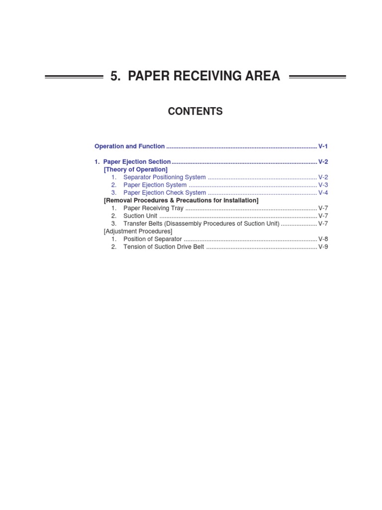 Paper Receiving Area Operations Guide | PDF