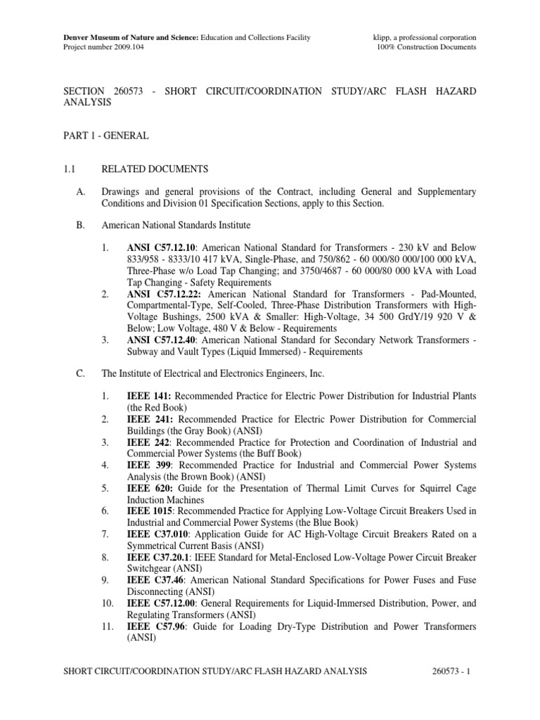 Short Circuit Coordination Study Arc Flash Hazard Analysis PDF | PDF | Fuse (Electrical) | High ...