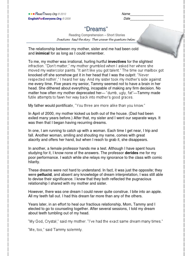 Dreams PDF | PDF | Narration | Grammar