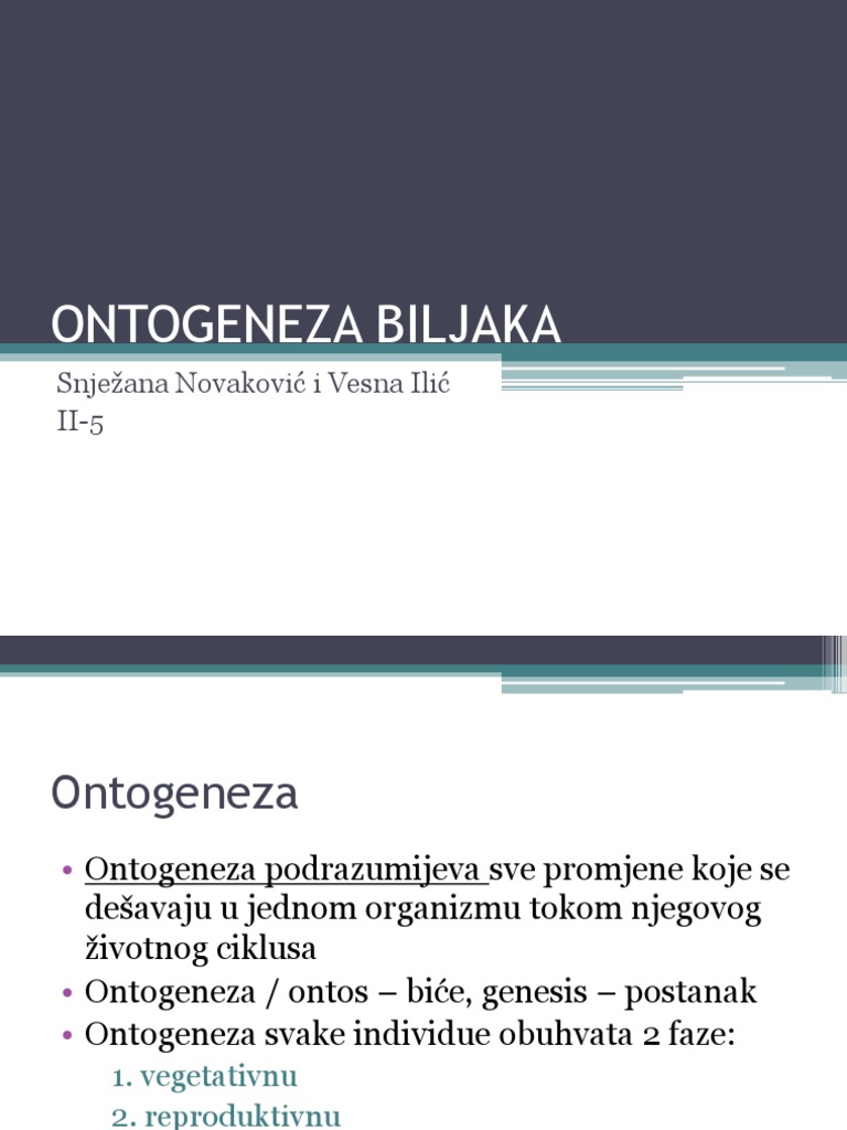 Ontogeneza Biljaka | PDF