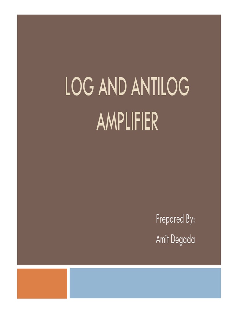 Log and Antilog Amplifier PDF | PDF | Science & Mathematics | Computers