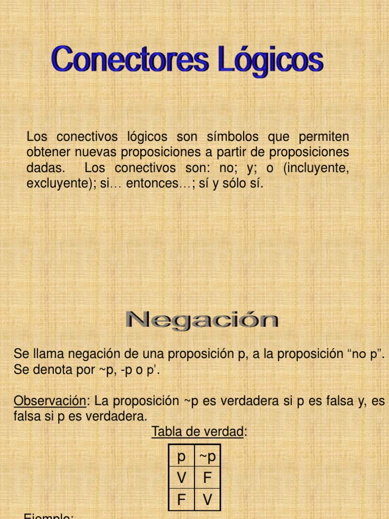 Los Conectivos Logicos y Las Tablas de Verdad | PDF | Si y solo si ...