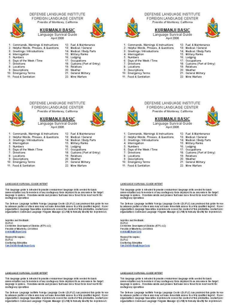 Kurmanji Language Survival Guide | PDF | Foreign Language Studies ...