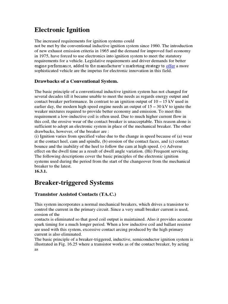 Electronic Ignition | PDF | Ignition System | Transformer