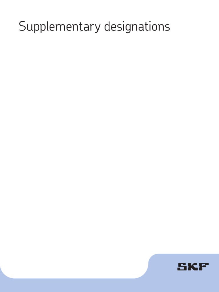 SKF Bearing Designations | Download Free PDF | Bearing (Mechanical ...