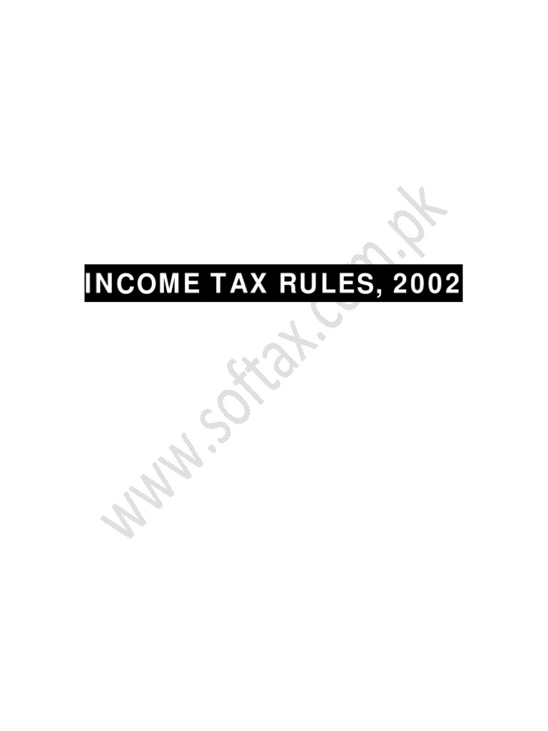 Income Tax Rules, 2002 PDF | PDF | Securities (Finance) | Tax Deduction