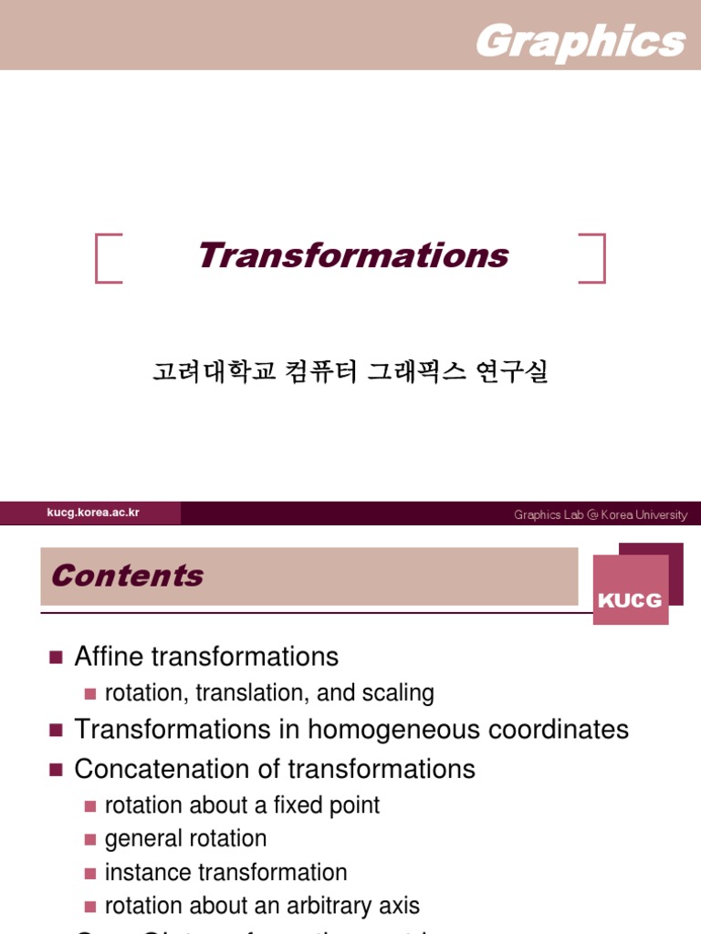 05 Transform | PDF | 2 D Computer Graphics | Complex Number