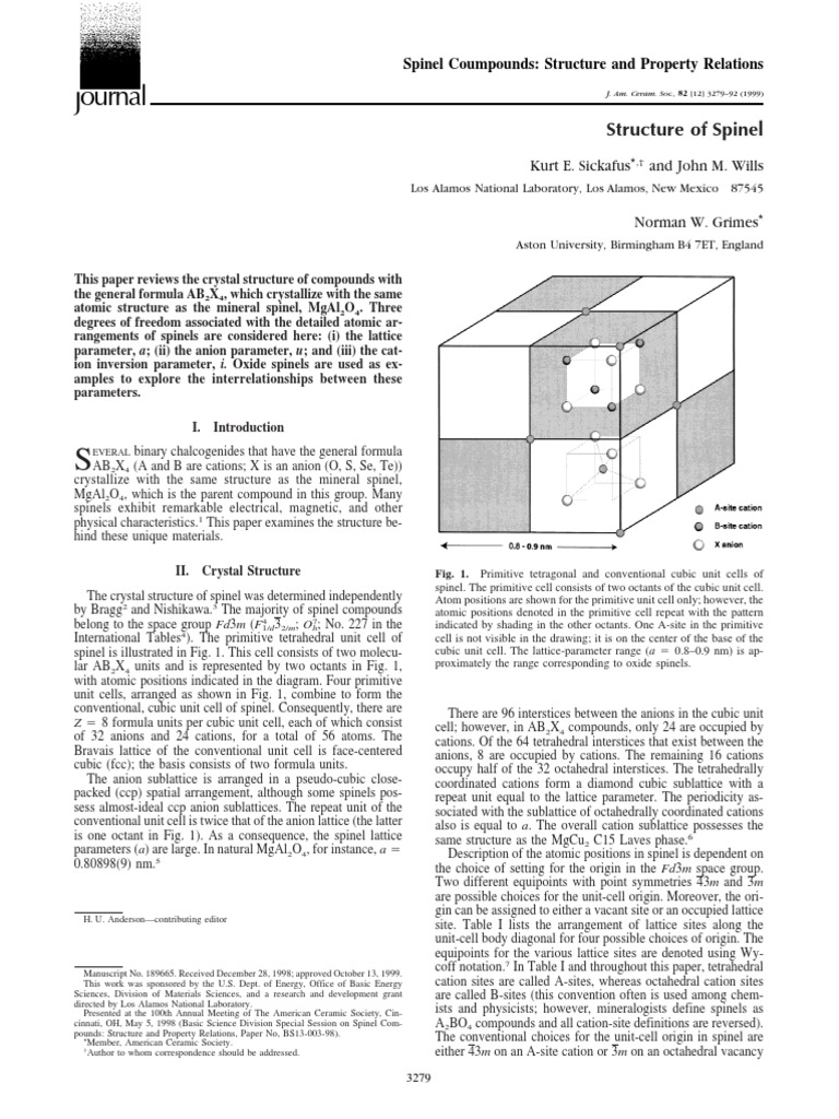 Structure of Spinel | PDF | Crystal Structure | Tetrahedron