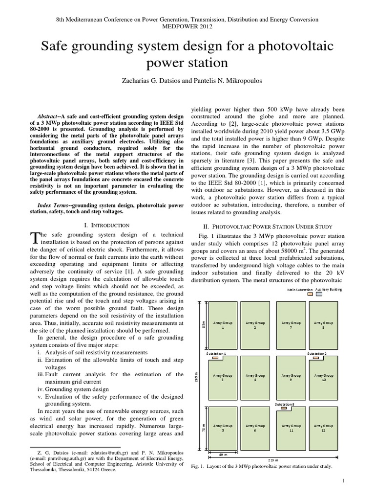 MEDPOWER 2012 Conference Grounding System Design | PDF | Photovoltaics ...
