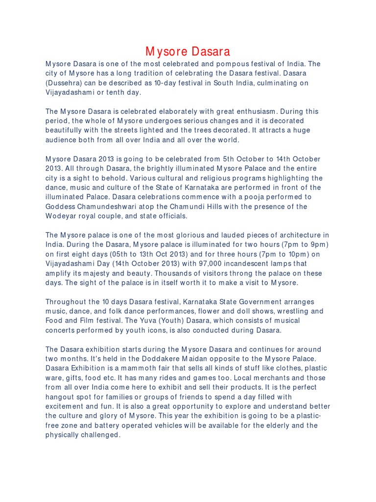 Mys Dasara PDF | Download Free PDF | Religion And Belief